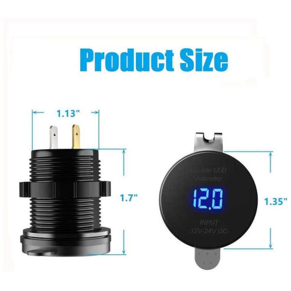 Quality 12Volt Dual USB Car Charger Socket 5V 2.1A For Car Bus Motorcycle Boat Charging for sale