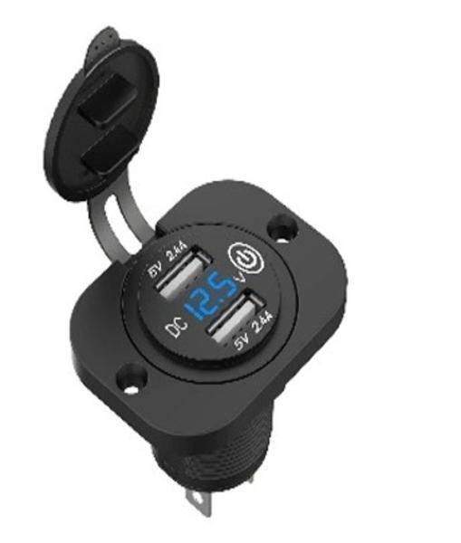 Quality 2 Pins Socket Standard and 12-24V DC Input USB Car Charger Type C Car Charger for sale