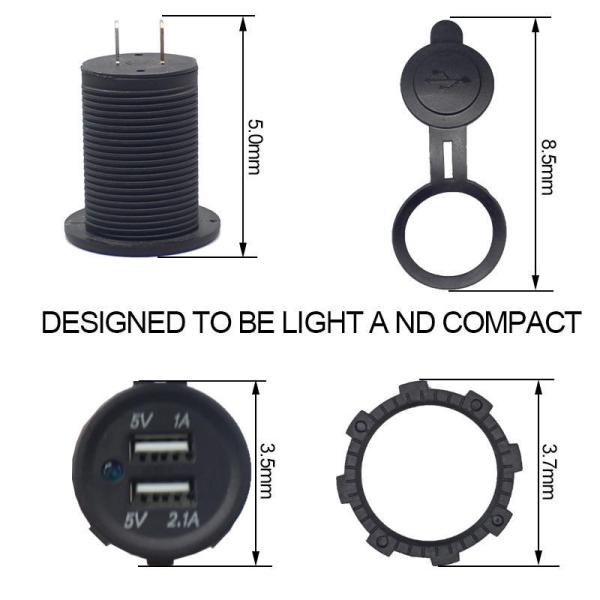 Quality Dual USB-A 3.1A Socket Waterproof 12/24v USB Car Charger for sale