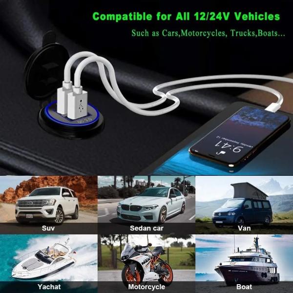Quality Dual USB QC3.0 Fast Car Charger Adapter for sale