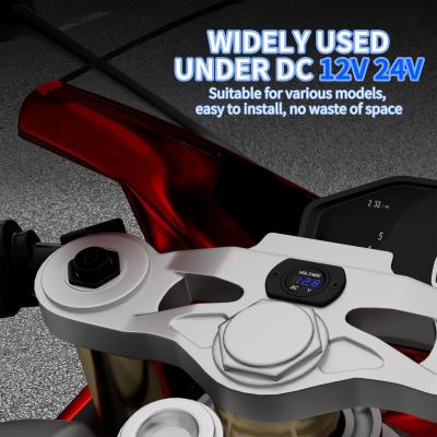 China Waterproof DC 12V 24V Digital Volt Meter, Car Battery Voltage Meter With LED Digital Display For Car Truck RV ATV Boat Marine for sale