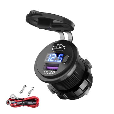 Cina QC3.0 Caricabatterie USB per auto PD per auto barca autobus motocicletta da golf in vendita