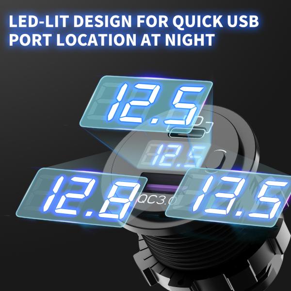 Quality QC3.0 USB Car Charger PD For Car Boat Bus Golf Motorcycle for sale