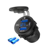 Quality Intelligent QC3.0 18W 12-24V Dual USB Vehicle Charger for bus car truck Easy for sale