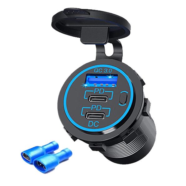 Quality 90W Car Charger 12 Volt Power Outlet With USB Fast Charging for sale