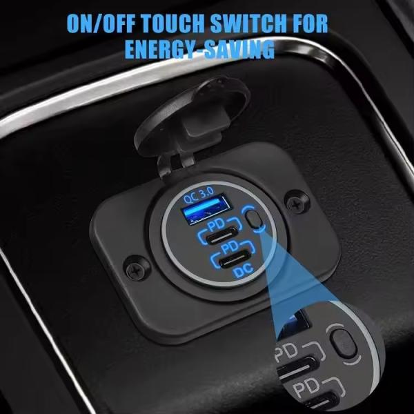 Quality 90W Car Charger 12 Volt Power Outlet With USB Fast Charging for sale
