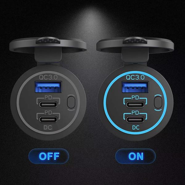 Quality 90W Car Charger 12 Volt Power Outlet With USB Fast Charging for sale
