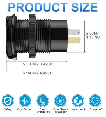 中国 2V 3.1A コンパクト丸型カーチャージャー 車載USB電源ソケット iPhone16用 販売のため