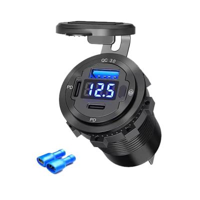 China 12-24V Outlet 3 Ports USB Fast Charger Socket Power Bus Accessories PD3.0 Type-c USB Charger 12 24v Car Charger Usb A for sale