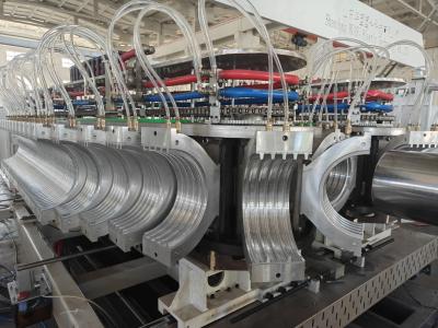 China Corrugated Double Strands Plastic Pipe Extruder Production Line High Efficiency for sale