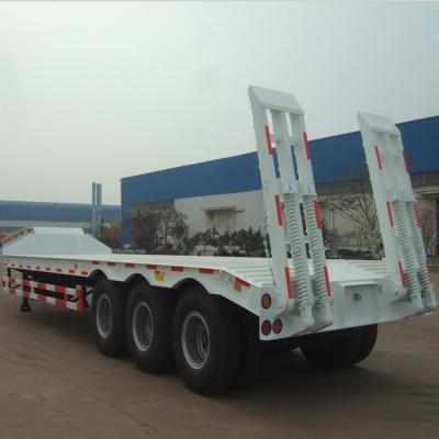 China Best price tri axle low loader semi trailer for excavator transport lowbed trailer for sale