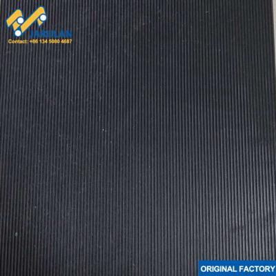 China Flame Retardant Longitudianal Top PVC Conveyor Belt Black Color With Low Noise Fabric for sale