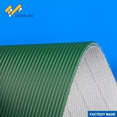 China Longitudianal Top Green Color PVC Conveyor Belting With Soft Hardness for sale