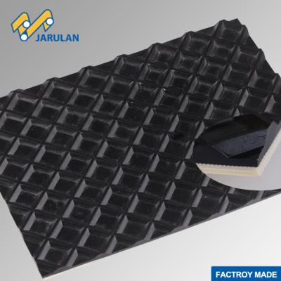 China Black Color Big Square Pattern PVC Conveyor Belt Checker Top For Wood Sanding Machine for sale