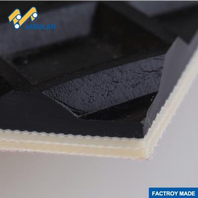 China Black Color Big Square Pattern PVC Conveyor Belt Checker Top For Wood Sanding Machine for sale