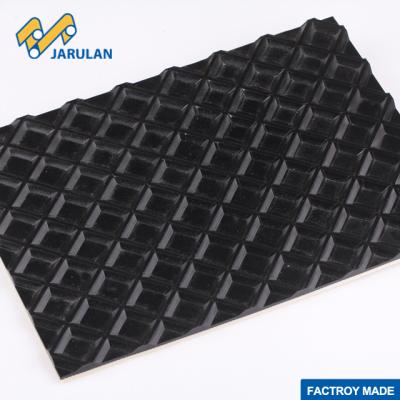 China Black Color Big Square Pattern PVC Conveyor Belt Checker Top For Wood Sanding Machine for sale