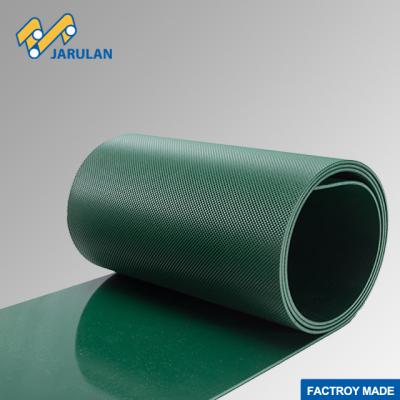 중국 PVC 상단 다이아몬드 하단 부드러운 컨베이어 PVC 벨트 녹색 색상 이중 측면 판매용