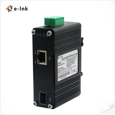 Chine Rail du convertisseur DIN de médias de 12-48VDC 30W PoE avec le port de 100/1000M SFP à vendre