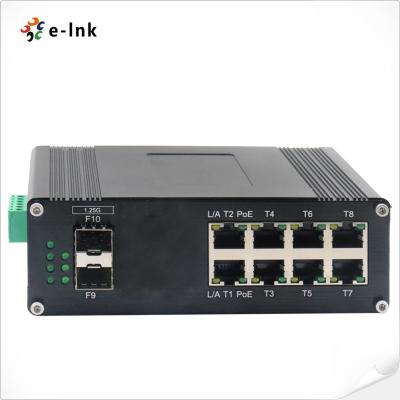 China Industrial L2 Managed PoE Switch 8 Port 10/100/1000T 802.3at To 2 Port 1000X SFP for sale