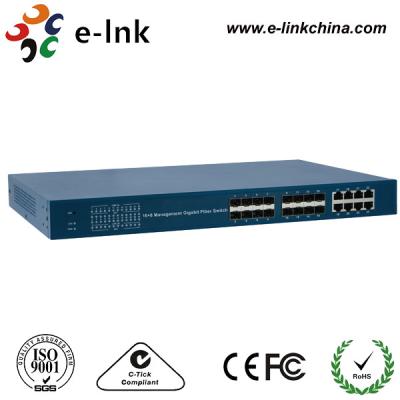 China Gigabit Fiber Optic Network Switch 8G + 16 SFP Management 93 X 120x 28 mm for sale