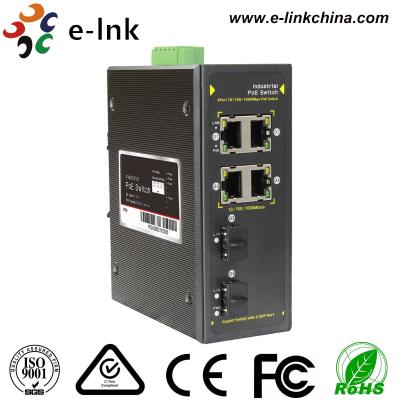 China Unmanaged 10/100/1000M Industrial Ethernet POE Switch High Power 4G + 2SFP for sale