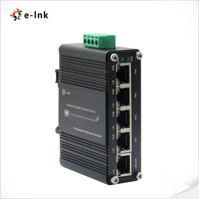 China Industrial 4 Port 10/100/1000T 802.3at PoE Switch plus 1 Port Gigabit RJ45 Uplink for sale