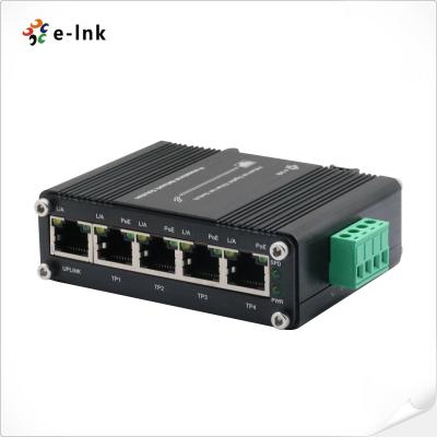 China Industrial 4 Port 10/100/1000T 802.3at PoE Switch plus 1 Port Gigabit RJ45 Uplink for sale