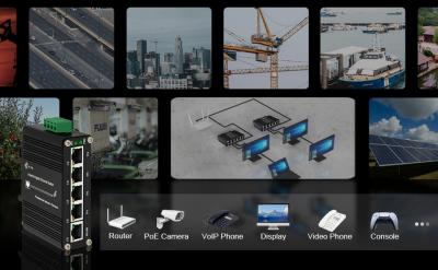 Κίνα Μίνι βιομηχανικός διακόπτης Ethernet POE 5 θύρων με 4 θύρες PoE 12 ~ 48V DC εισροή προς πώληση