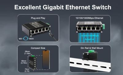 Κίνα Μίνι βιομηχανικός διακόπτης Ethernet POE 5 θύρων με 4 θύρες PoE 12 ~ 48V DC εισροή προς πώληση
