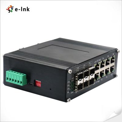 China Industrial L2+ 8-Port 10/100/1000T 802.3at PoE plus 4-Port 1G SFP + 2-Port 10G SFP+ Managed Ethernet Switch for sale