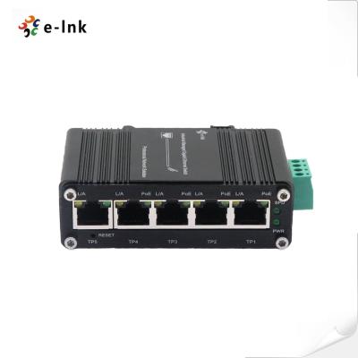 China Mini Industrial Managed 4-Port 10 100 1000BASE-T 802.3at PoE + 1-Port 10 100 1000T Ethernet Switch for sale