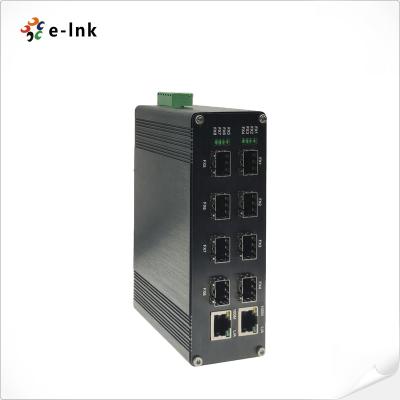 중국 산업용 2포트 10/100/1000BASE-T + 8포트 1000BASE-X SFP 광식 스위치 판매용