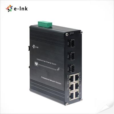 China Industrial 6-Port 10/100T 802.3af/at PoE + 3-Port 100BASE-FX Ethernet Switch for sale