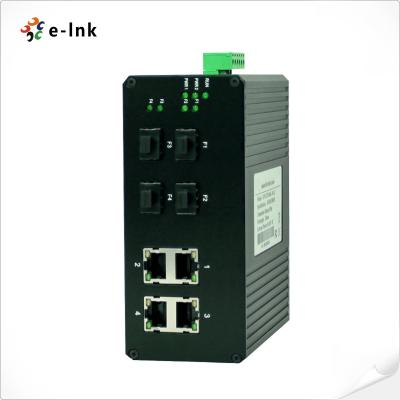中国 産業用8ポートギガビットスイッチ 4RJ45 + 4SFP DIN-Rail IP40 販売のため