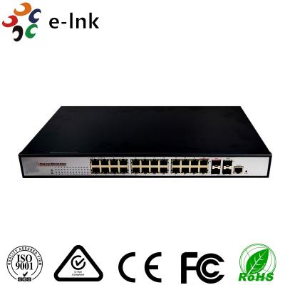 Cina Base del porto 1000 della base-t 2 del porto diretta SFP/RJ45 10/100/1000 del commutatore di rete 24 in vendita