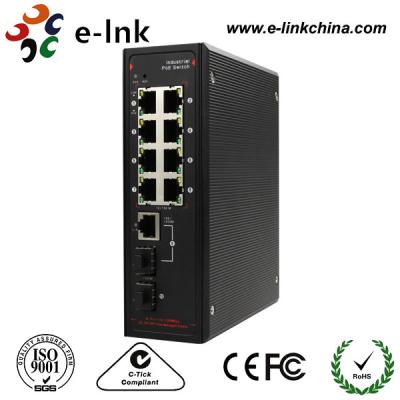 China Network Managed Industrial Ethernet POE Switch P 8 10 / 100M RJ45 Ports 1 Gigabit TP SFP Combo Ports for sale