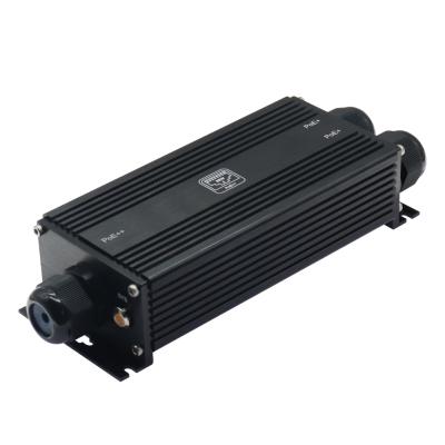 China IP67 Waterproof 1-in 2-out 90W Industrial Gigabit PoE Extender for sale