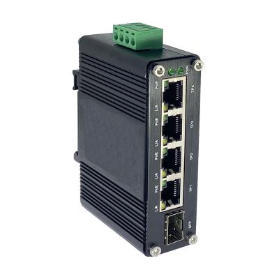 Cina Mini 4-Port PoE + 1-Port SFP Industrial Ethernet Switch, 12~48VDC Booster di tensione in vendita