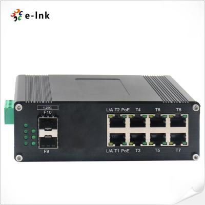 Китай Промышленный 8-портовый коммутатор Ethernet 10/100/1000Base-T 802.3at PoE + 2-портовый 1000Base-X SFP, упрочненный, управляемый продается