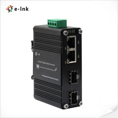 China Micro 24VDC Industrial SFP Optical Switch DIN Rail Type Hardened Grade 2-port RJ45 2 SFP Port for sale