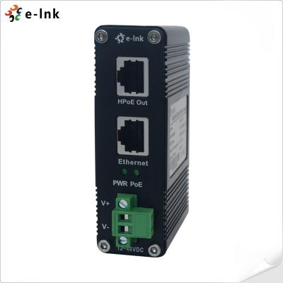 China Industrial Gigabit 60W PoE Injector, IEEE 802.3af/at, 12~48V DC Wide Input for sale