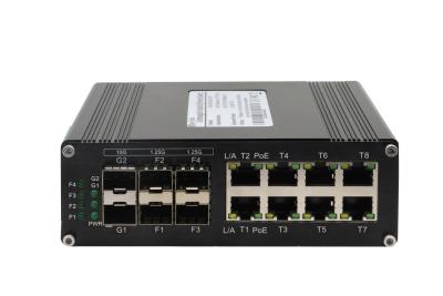China Industrial 8-Port 10/100/1000T 802.3at PoE + 4-Port 1G SFP + 2-Port 10G SFP+ Hardened Ethernet Switch for sale