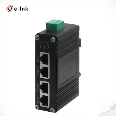 China Hardened 2-Port Gigabit High Power PoE Injector for Industrial Use for sale