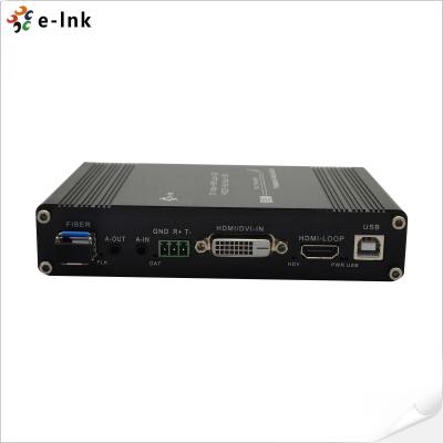 China DVI KVM Fiber Extender with USB, Audio, RS232 & GPIO over Single Fiber for sale