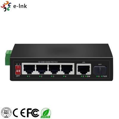 Китай 4-портовый гигабитный PoE-коммутатор промышленного исполнения, PoE+ 250 м, SFP-порт, широкий диапазон входного напряжения продается