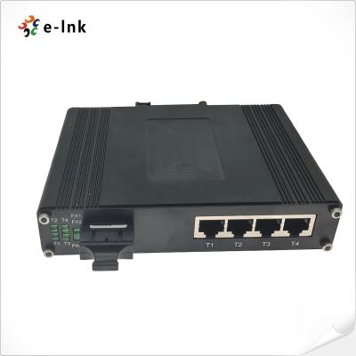 China Industrial 4-Port Gigabit PoE++ Switch with 1-Port Fiber 60W per Port -40~80°C for sale