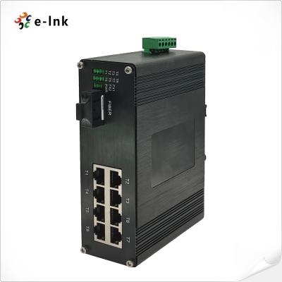 中国 産業用8ポート10/100TX+1ポート100FX硬化エスネットスイッチ -40~80°C DIN-Rail 販売のため