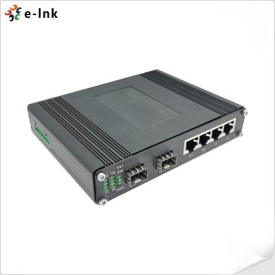 China Industrial 4-Port 802.3bt 90W PoE++ + 2-Port SFP Hardened Gigabit Switch for sale