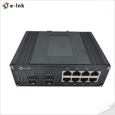 Китай Закаленный PoE+ Switch 8 Port Gigabit 2 SFP Волокно промышленного класса продается