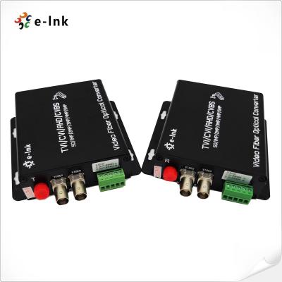 China E-link 2 Channel Video Fiber Converter 120km Transmission 4-in-1 Support for sale